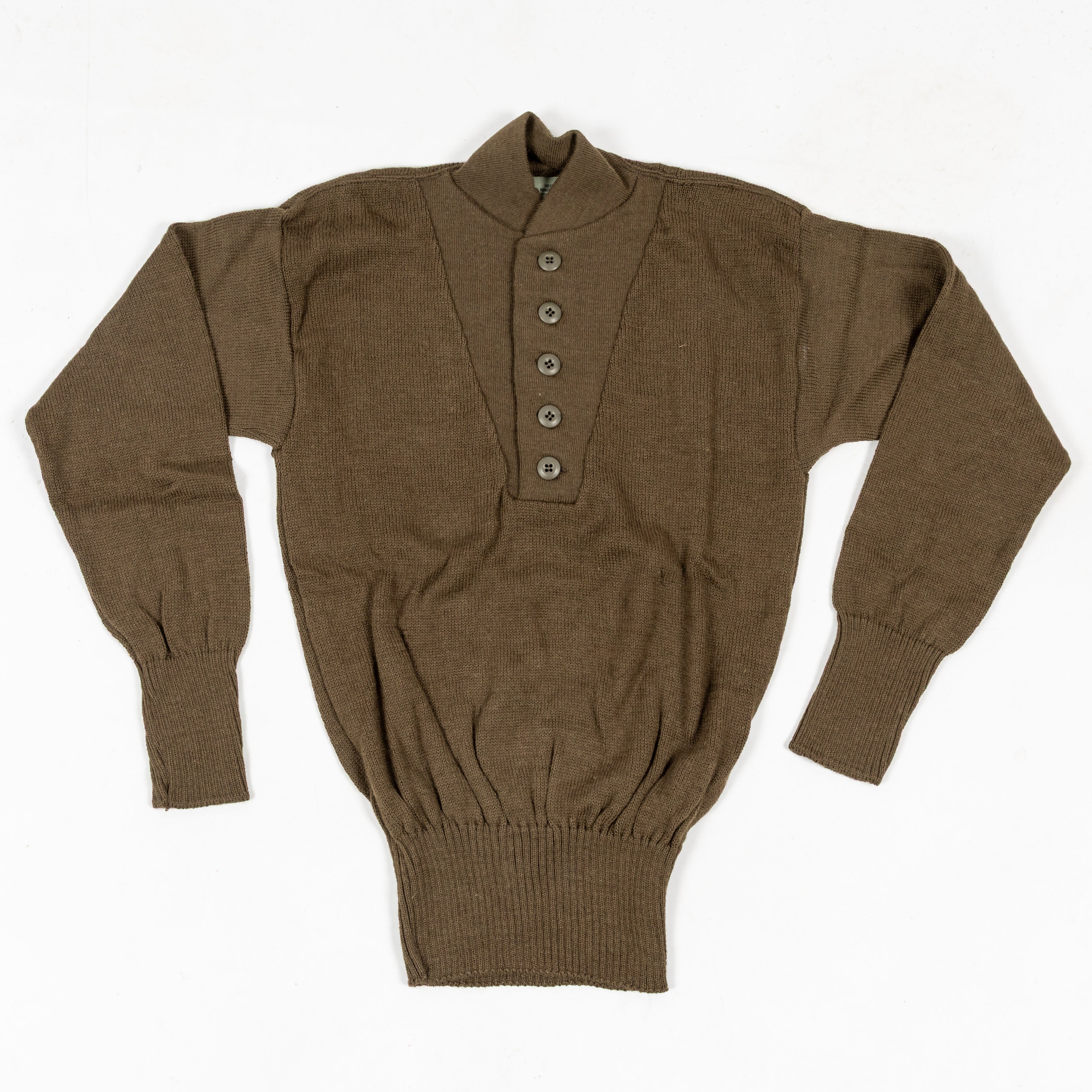 USGI Brown 5-Button Sweater- Unissued – Kruschiki Supply Company